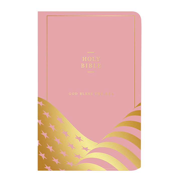 Pink & Gold Edition Bible – God Bless The USA Bible